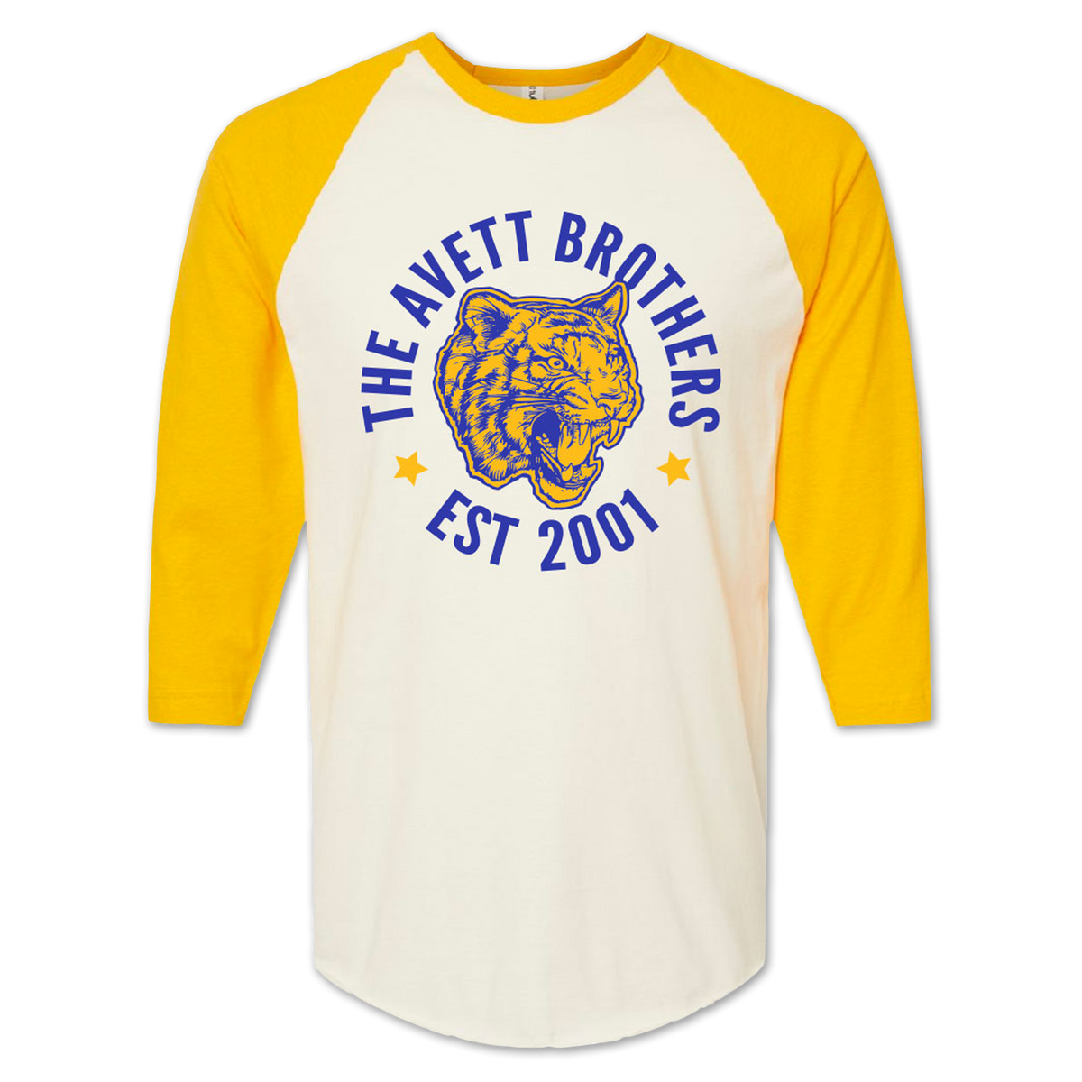 Tiger (White/Yellow) Raglan – The Avett Brothers Store